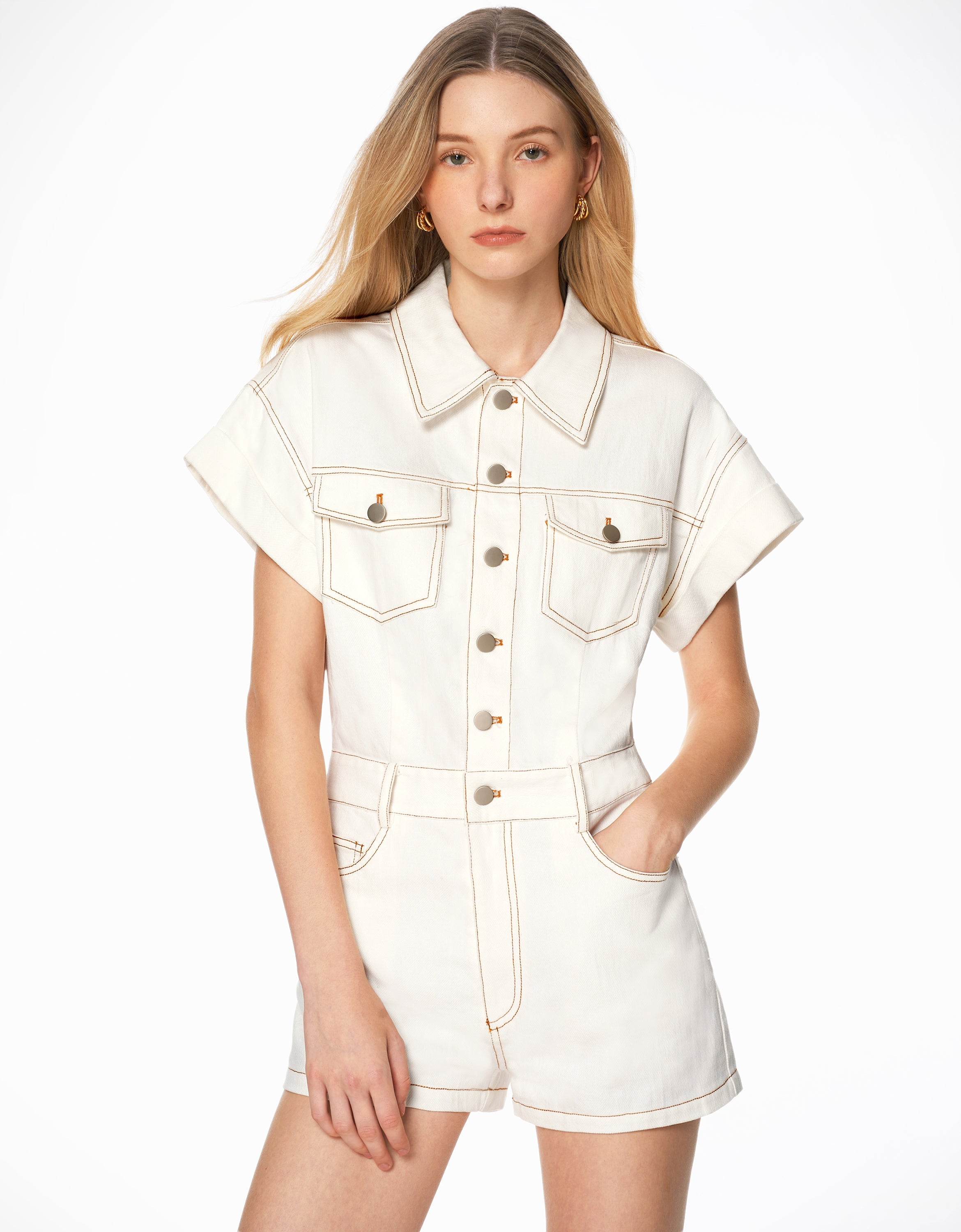 Button-up Utility Romper – SaturdayClub Malaysia