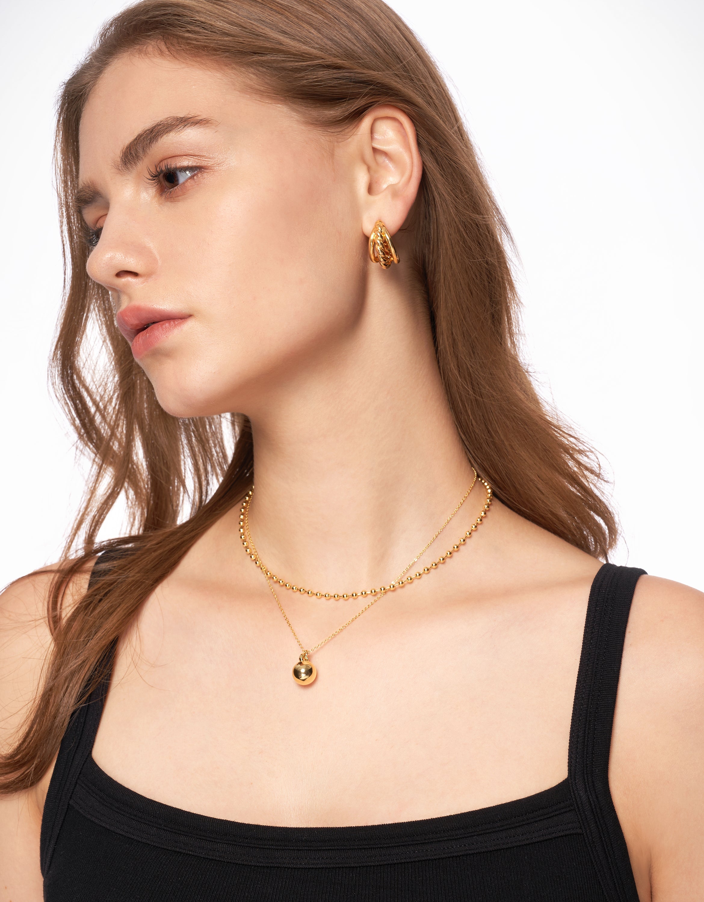 Double Layer Sphere Charm Necklace – SaturdayClub Malaysia